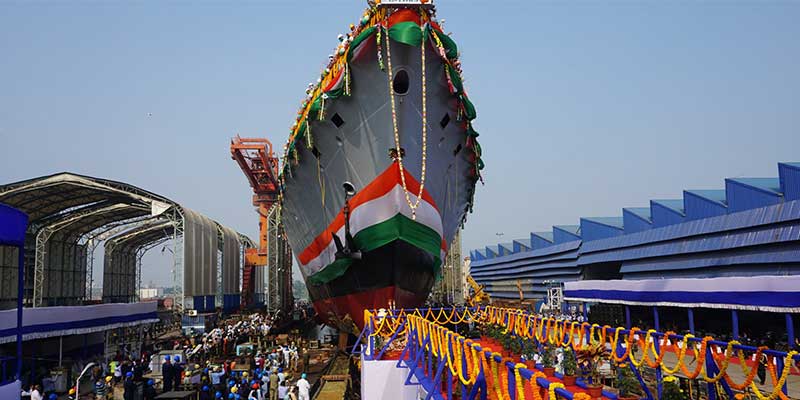 GRSE-built Project 17A stealth frigate Himgiri launched | defence ...